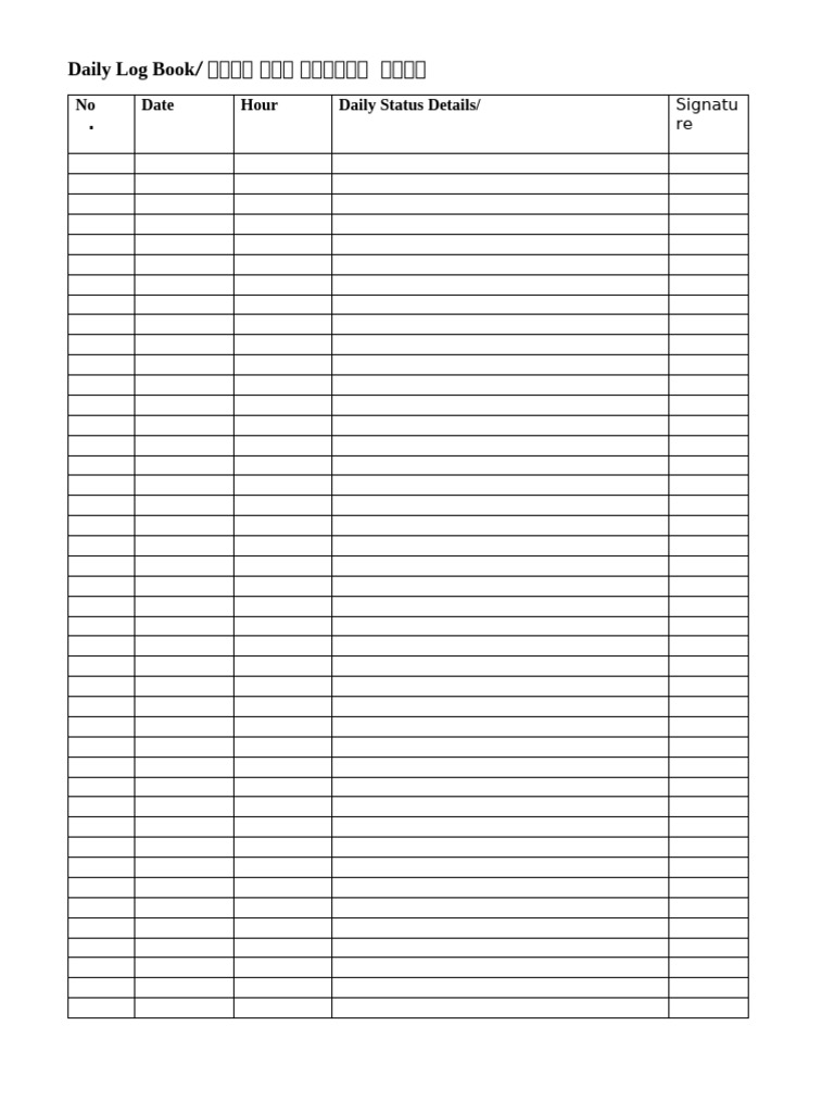 Daily Log Book | PDF