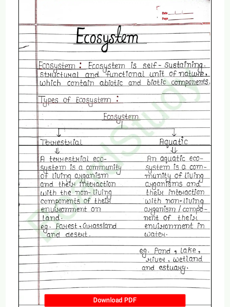 Ecosystem Notes | PDF