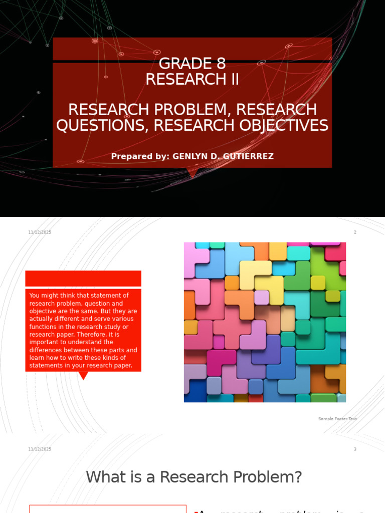 Quarter 3 Research Problem, Research Questions, Research Objectives ...