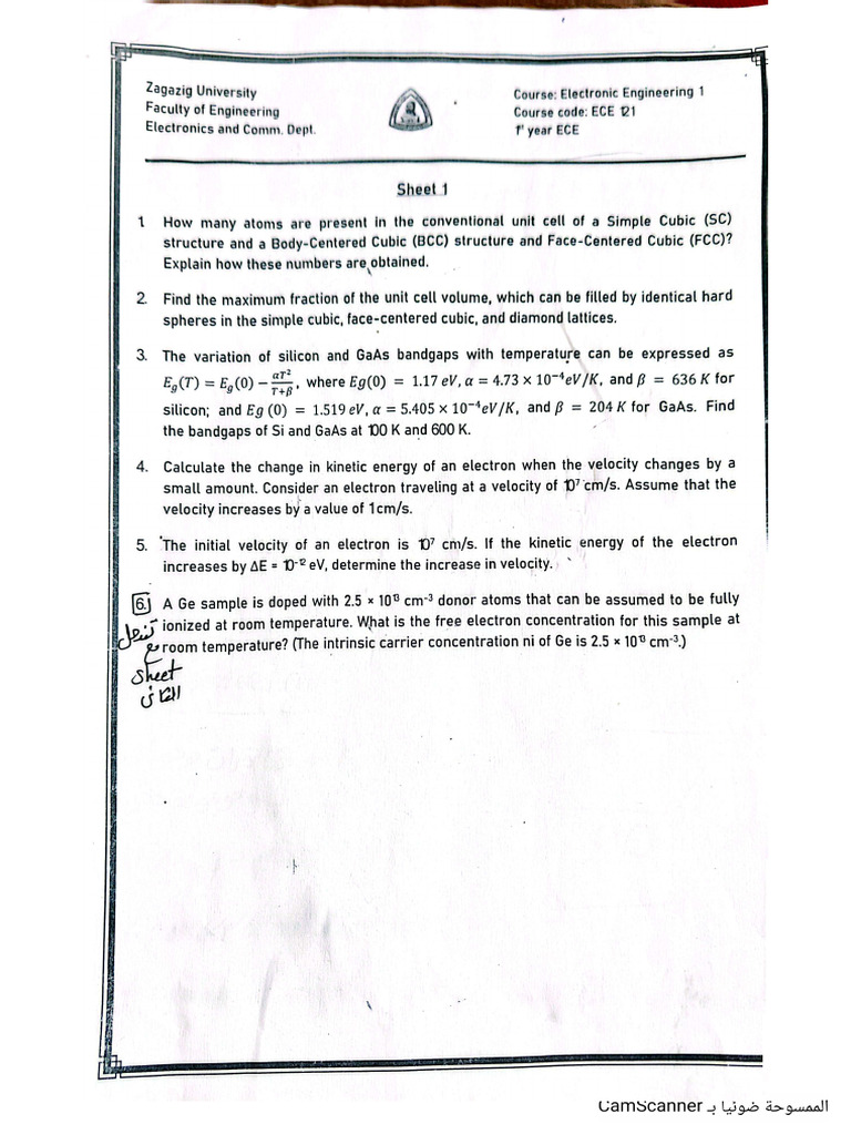 Electronics Sheet1 Sol | PDF