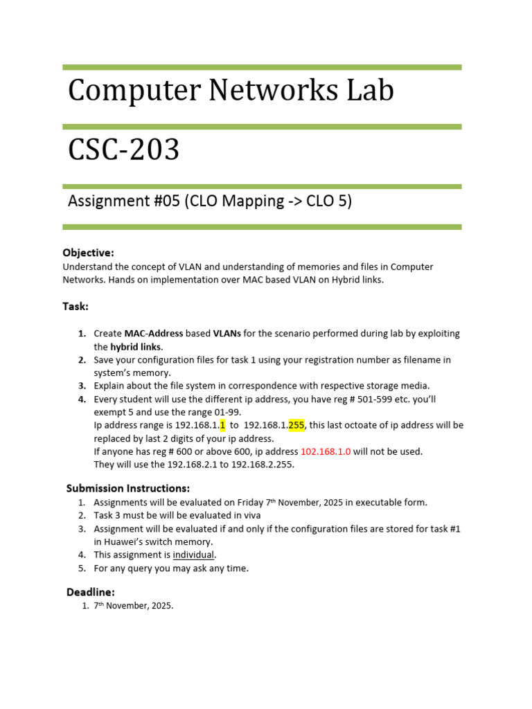 Assignment #5 CN | PDF