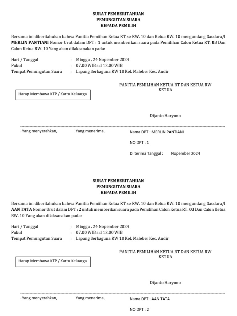 Undangan RT 03 | PDF