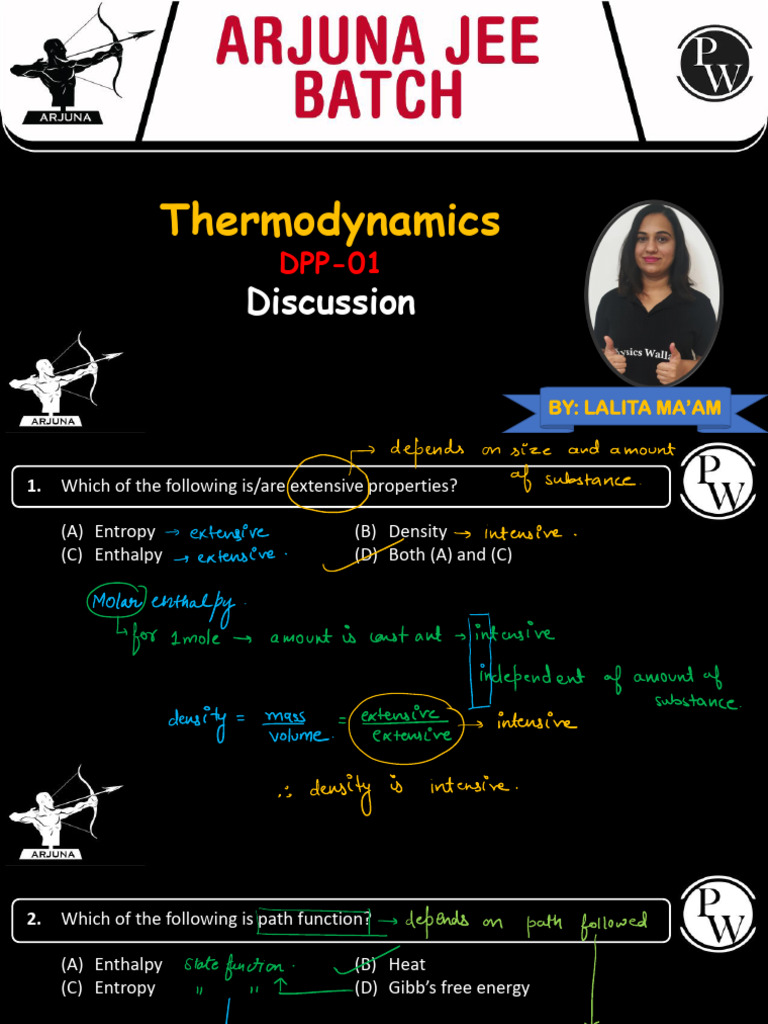 Thermodynamics - DPP 01 Solution Notes | PDF