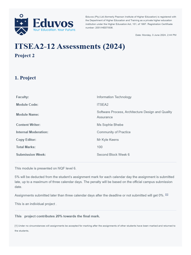 Itsea - Assignment (Block 2) | PDF | Software | Software Architecture