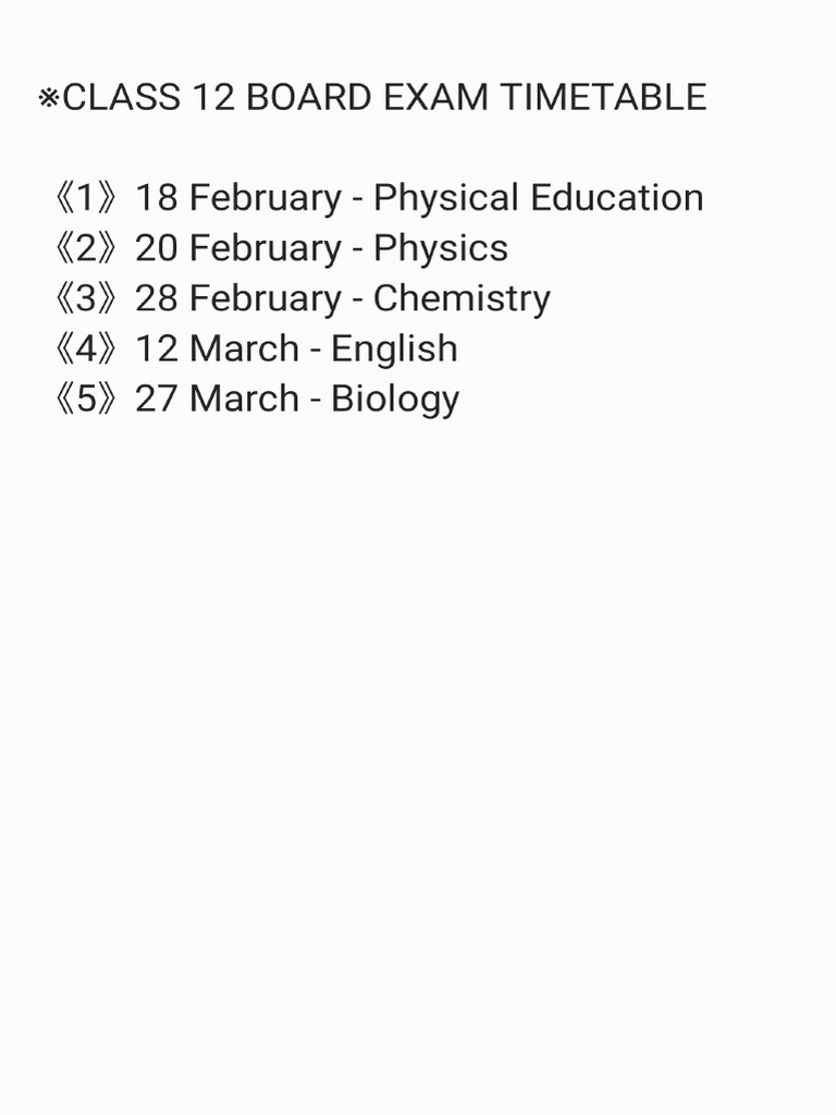 Board Exam Timetable (͡° ͜ ͡°) | PDF