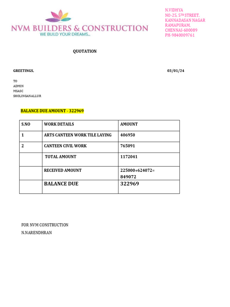 Arts Balance Due | PDF
