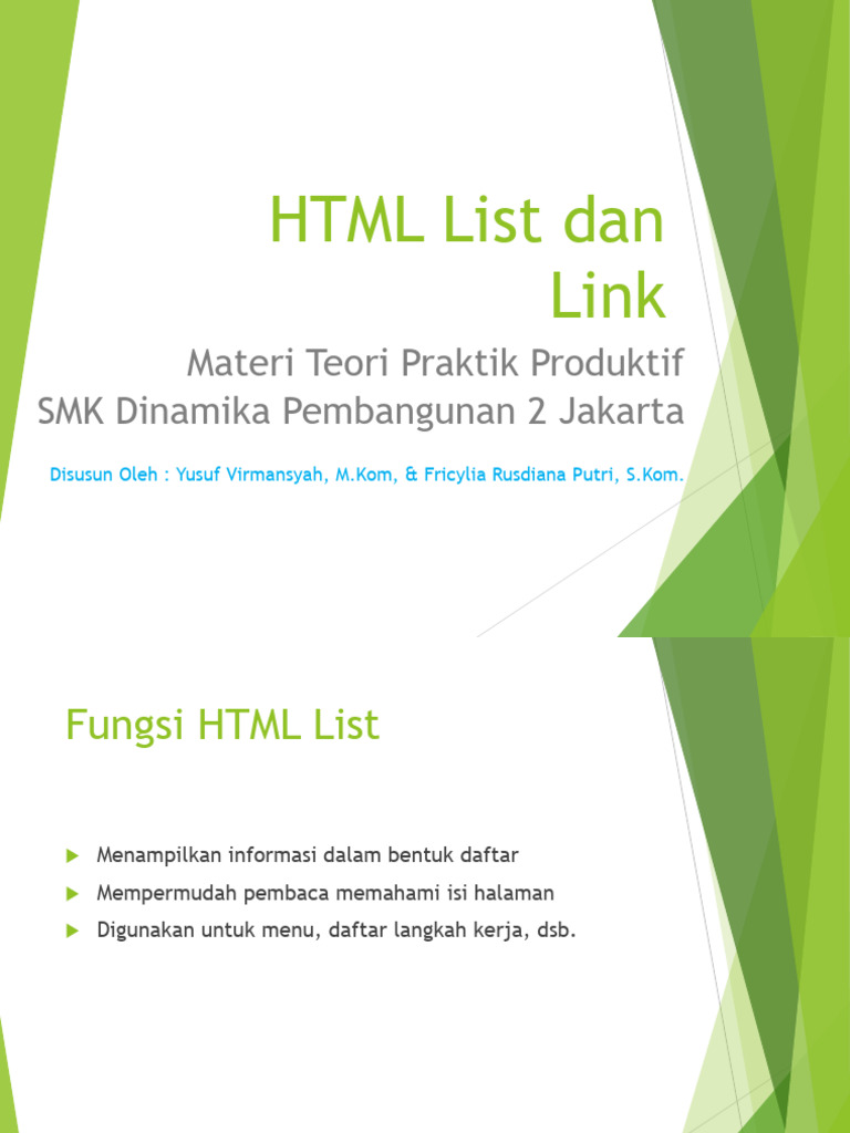 Materi HTML List dan Link | PDF