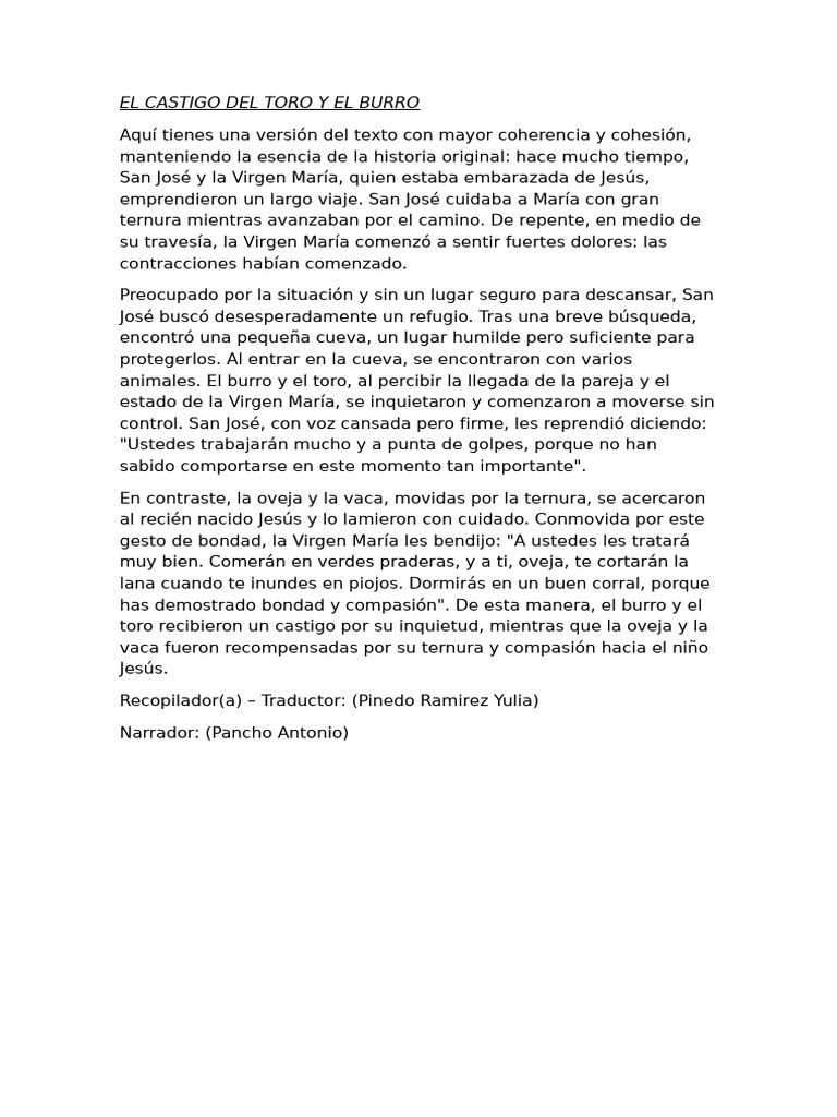 Castigo Del Toro y Burro | PDF | Ganado | Ecología de mamíferos