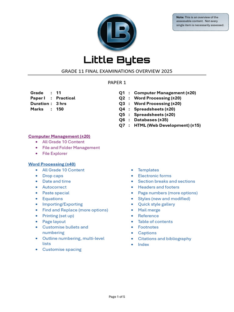 Grade 11 Final Exam Overview 2025 | PDF | Computer Network | World Wide Web