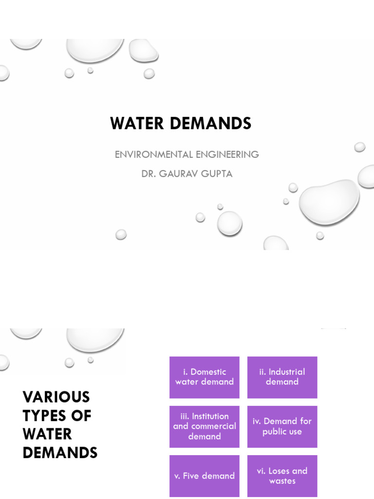 Water Demand Ppt Final | PDF | Demand | Water