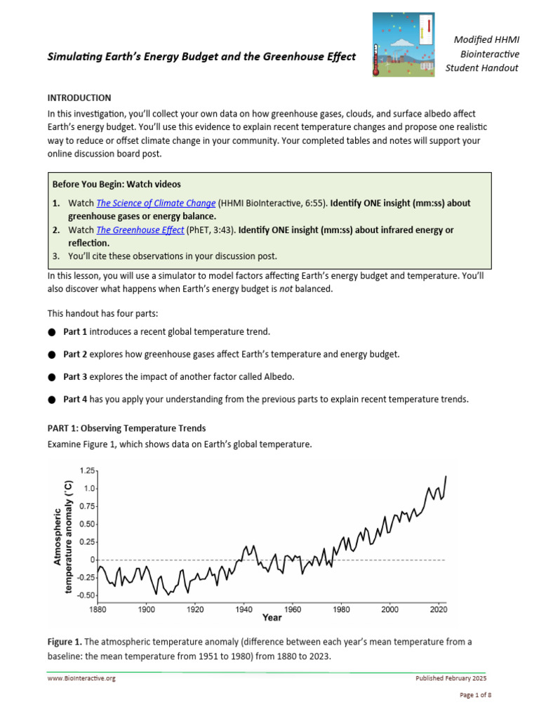 Discussion Board - Climate Change Student Handout | PDF | Greenhouse ...