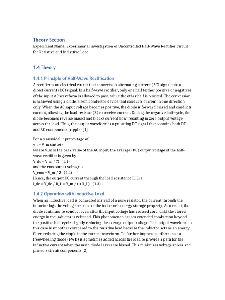 Form Factor in Half-Wave Rectifiers | PDF | Rectifier | Direct Current