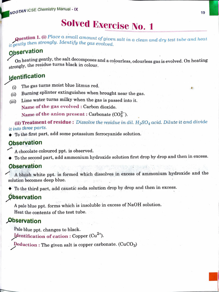 Chemistry Lab Manual Work | PDF