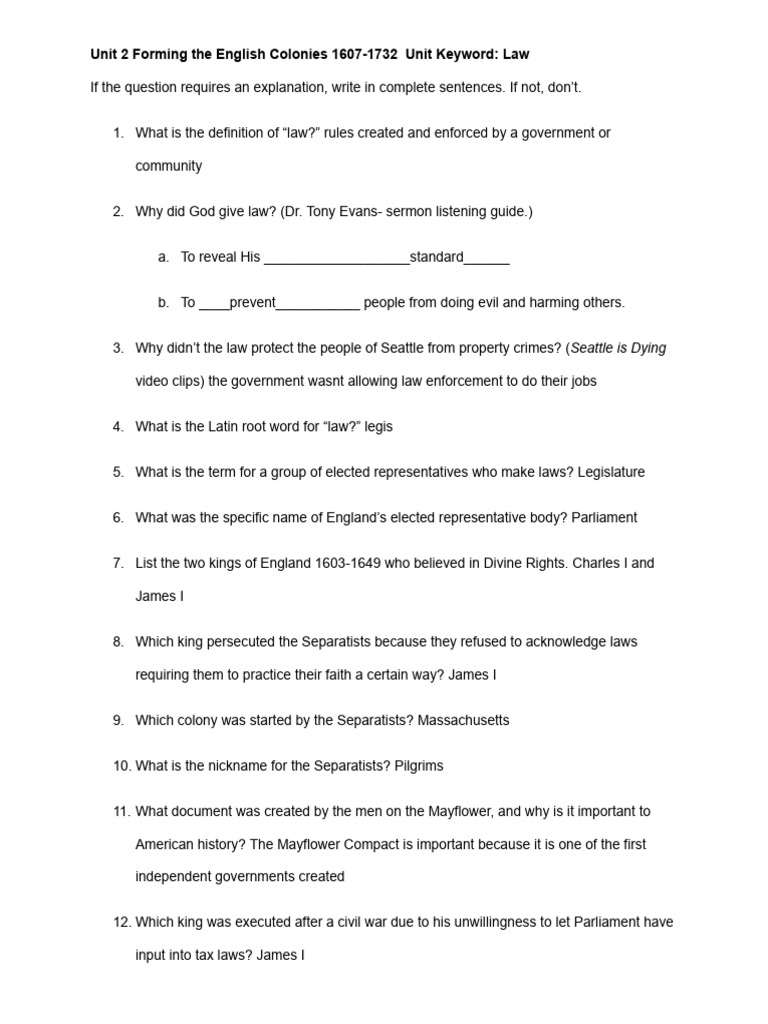 Unit 2 Review | PDF