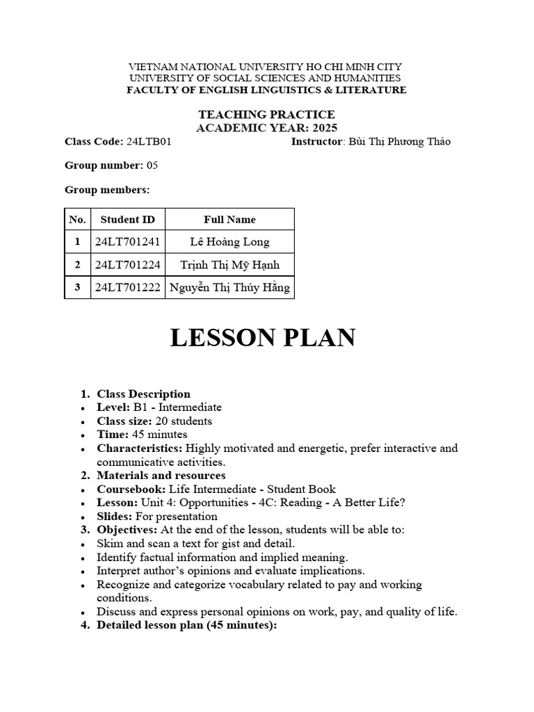 g5 Teaching Practice LP | PDF | Human Communication | Cognition