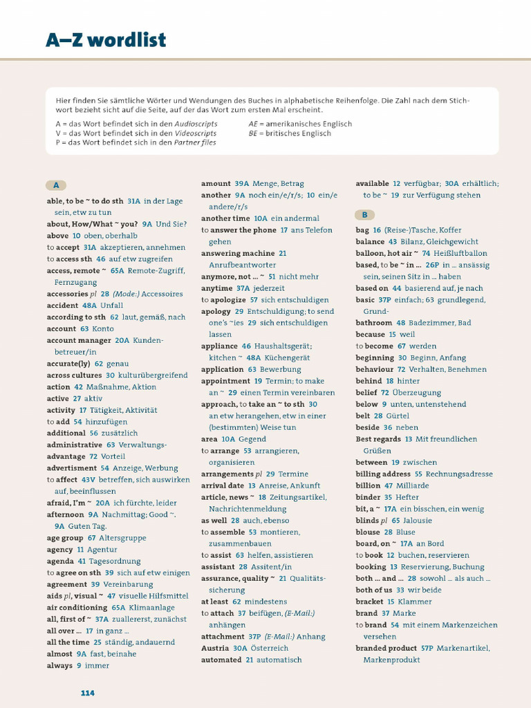 Vocab Review A2 | PDF