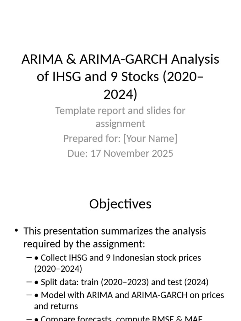 ARIMA GARCH Report Template | PDF | Forecasting | Autoregressive ...