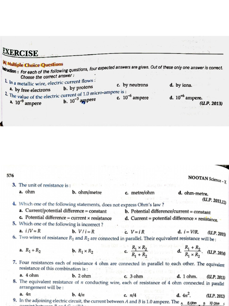 Electricity ? - Exercises | PDF