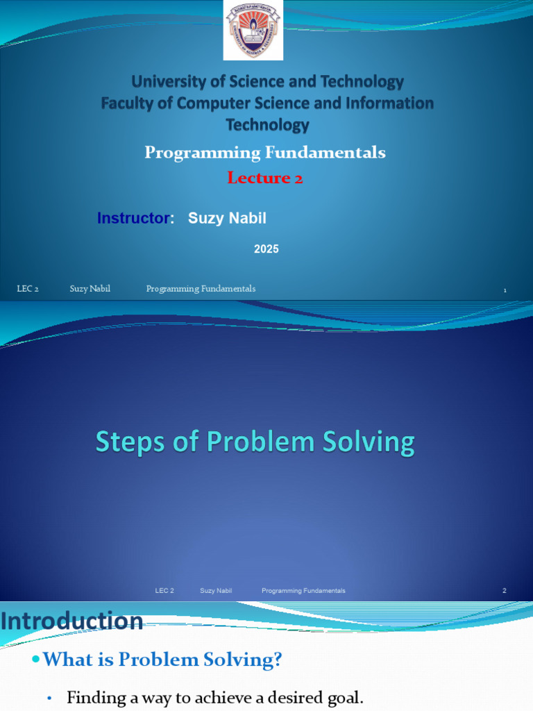 Lec 2 PF BAC | PDF | Computer Programming | Algorithms