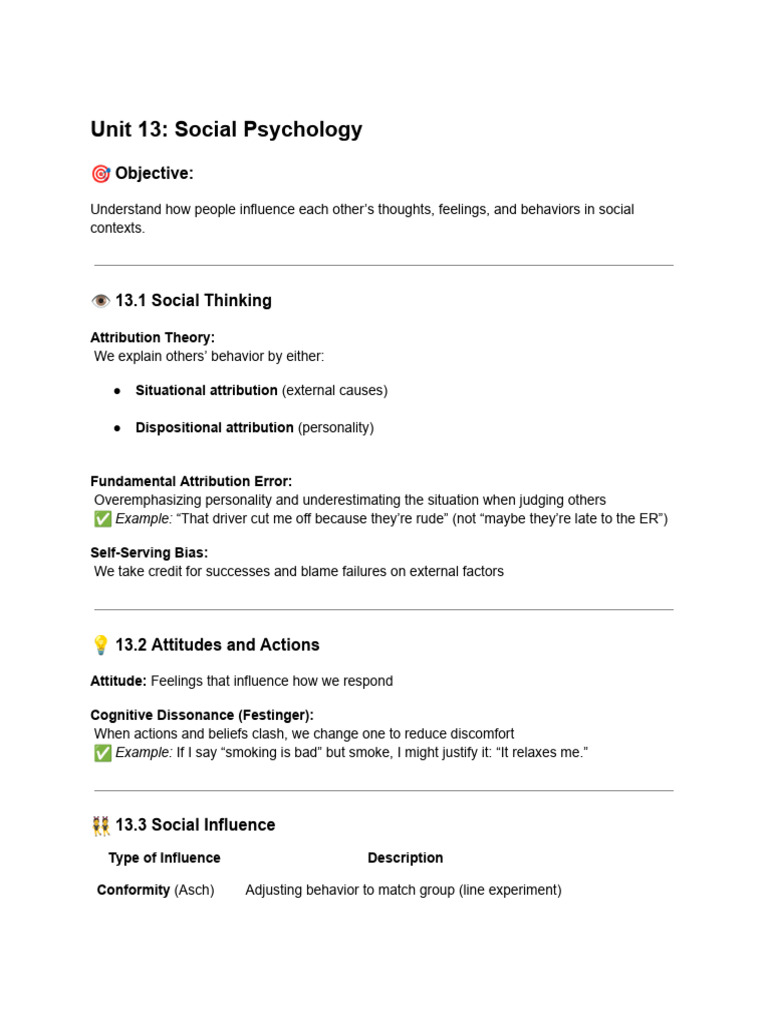 Unit 13 - Social Psychology | PDF | Social Psychology | Prejudices