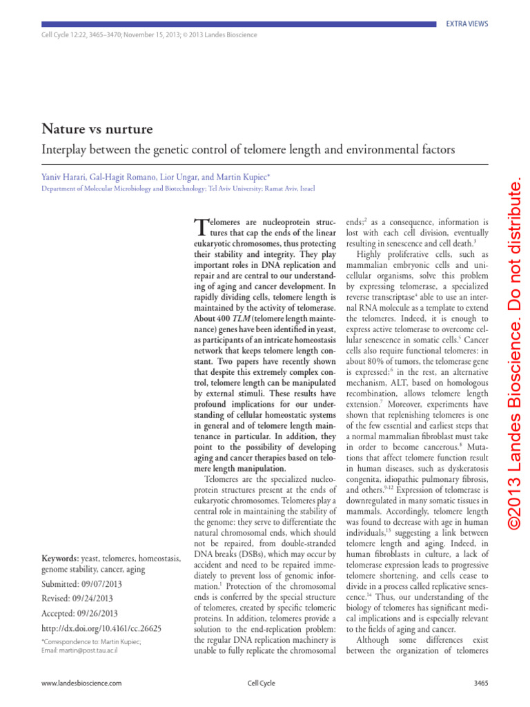 2013 Nature Vs Nurture Interplay Between The Genetic Co (Retrieved ...