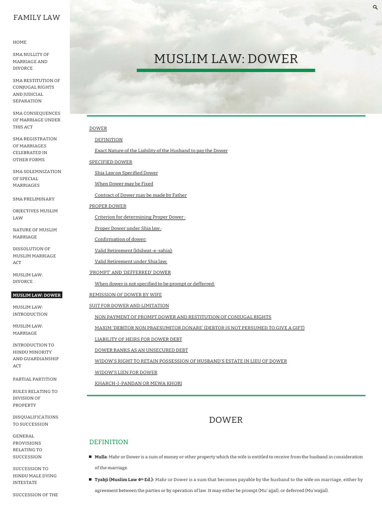Understanding Muslim Dower Laws | PDF | Marriage | Marriage, Unions And ...
