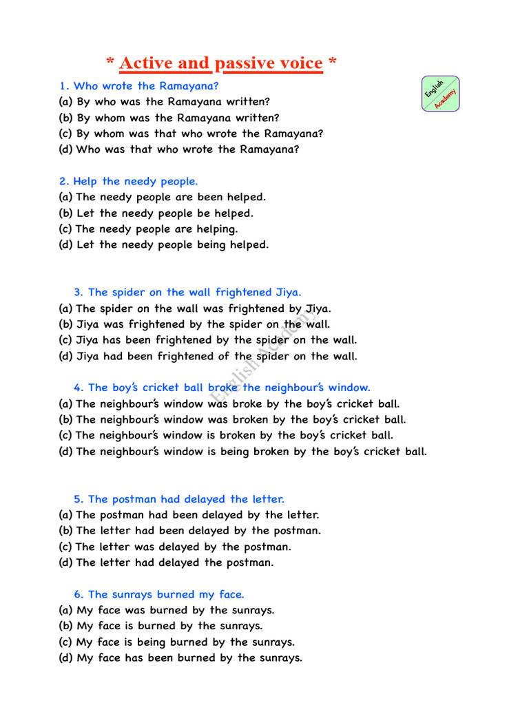 Active vs. Passive Voice Exercises | PDF | Chess Openings | Chess
