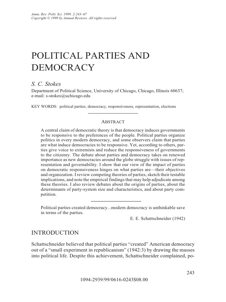 Political Parties' Role in Democracy | PDF | Political Parties | Democracy