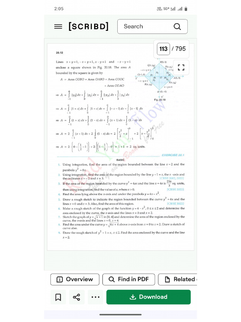 Area of Bounded Region | PDF