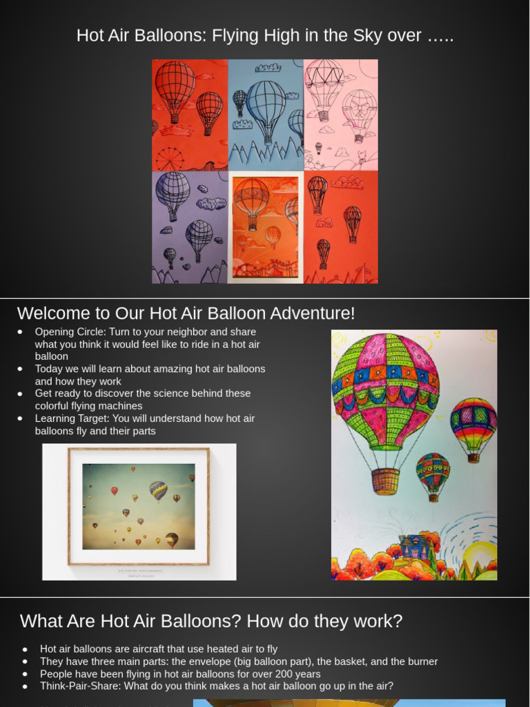 Hot Air Balloon Science and Art Guide | PDF | Balloon (Aeronautics ...