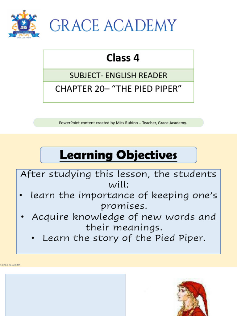 English Reader Class 4 Chapter 20 The Pied Piper | PDF