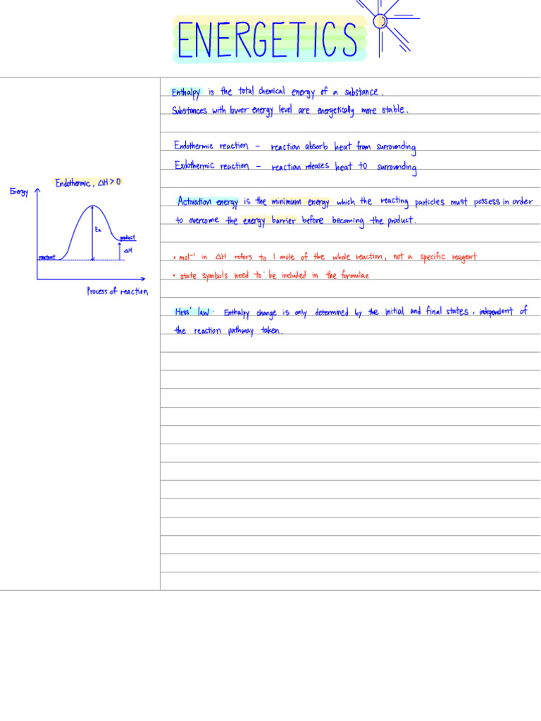 Energetics & Thermochemistry Notes | PDF | Gibbs Free Energy | Chemical ...