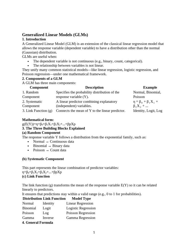 Generalized Linear Models | PDF | Regression Analysis | Logistic Regression