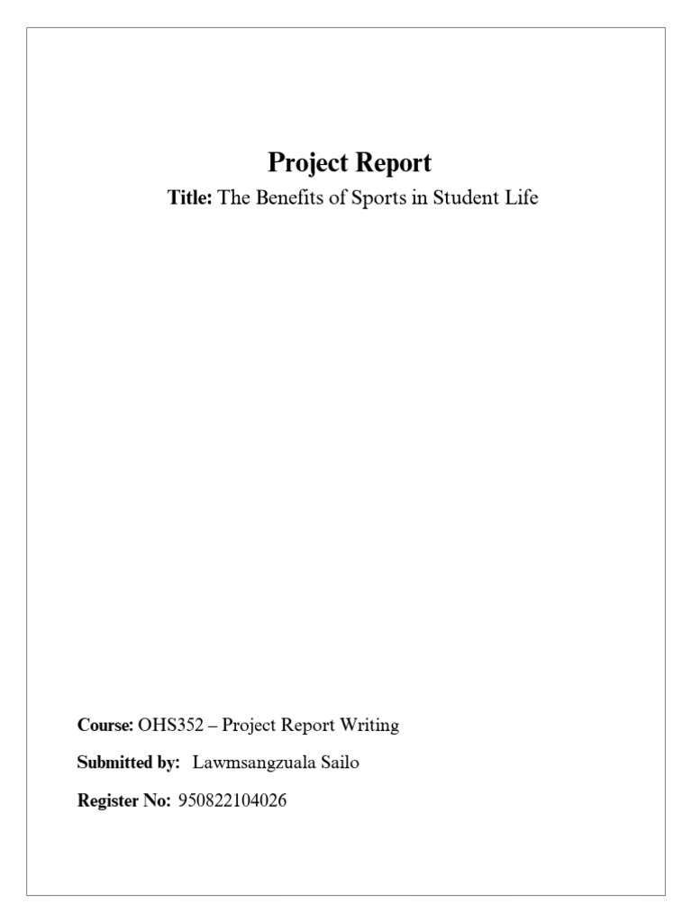 Project Report on Sports | PDF | Sports | Physical Fitness