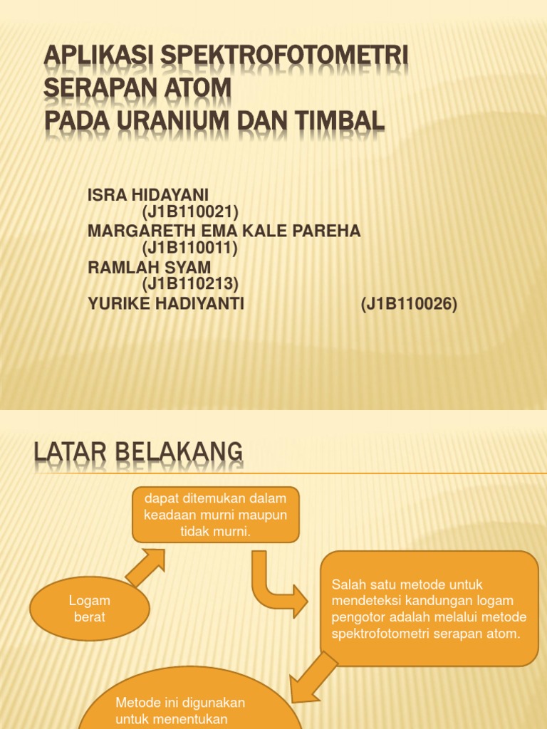 Aplikasi Spektrofotometri Serapan Atom Pada Uranium Dan Timbal | PDF