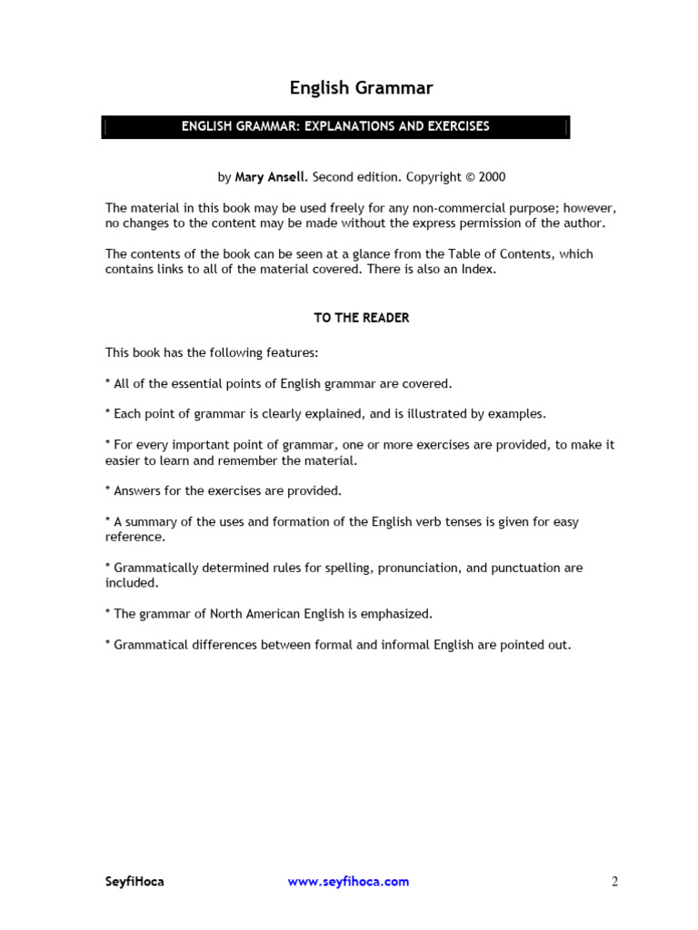 Free English Grammar | PDF