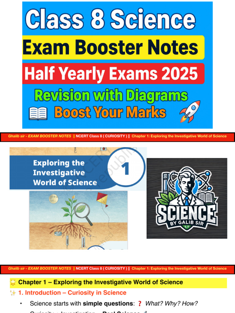 Exam Booster Notes For Class 8 Science by Ghalib Sir | PDF | Buoyancy ...