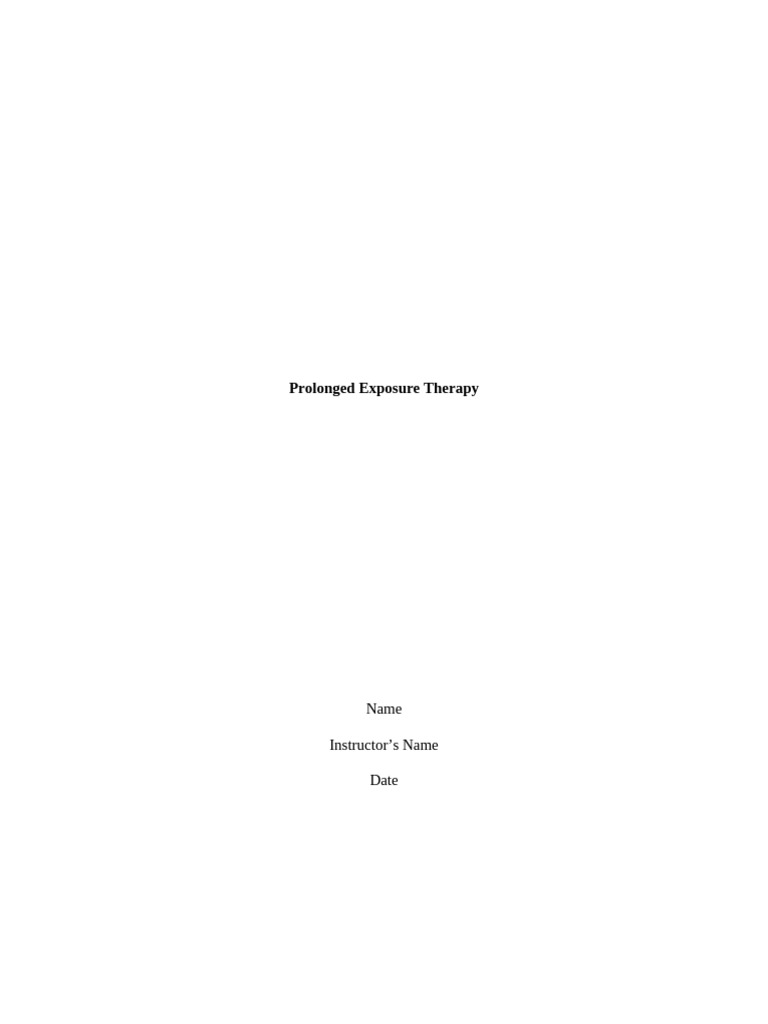 Prolonged Exposure Therapy for PTSD | PDF | Psychological Trauma ...
