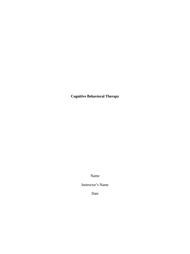 CBT Modality Paper | PDF | Cognitive Behavioral Therapy | Behaviour Therapy