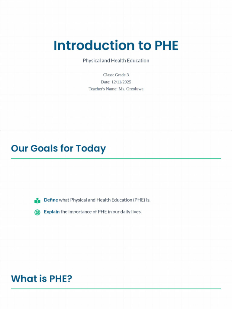 Introduction To PHE Grade 3 | PDF