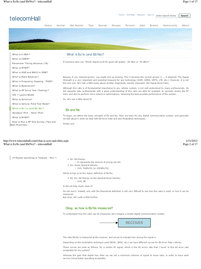 What Is Ecio and Ebno | PDF | Code Division Multiple Access | Signal To ...