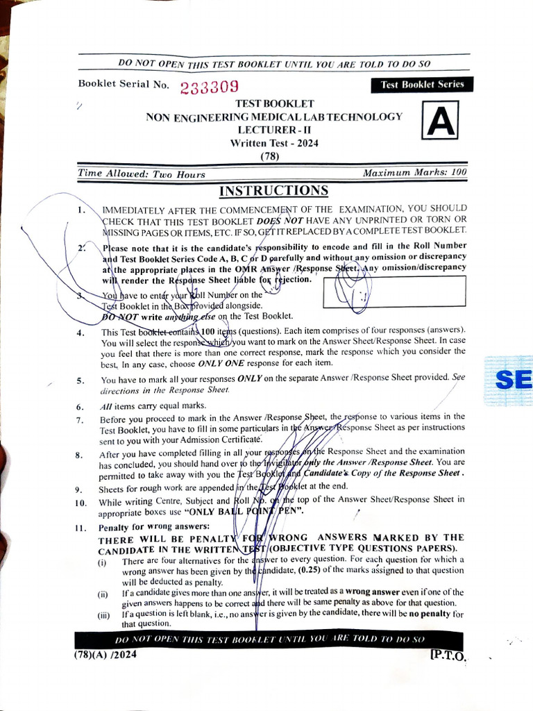 Skill MLT Lecturer Paper | PDF