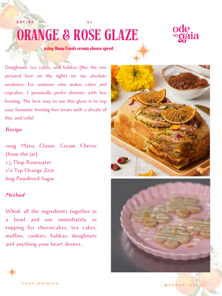 Orange & Rose Glaze Recipe for Desserts | PDF