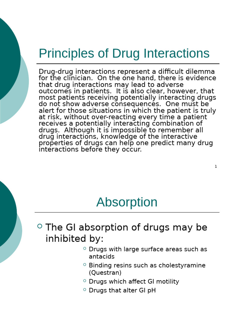 Drug Interaction Principles Explained | PDF | Adverse Effect ...