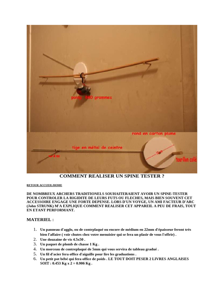 Guide de fabrication d'un spine tester | PDF | Métaux