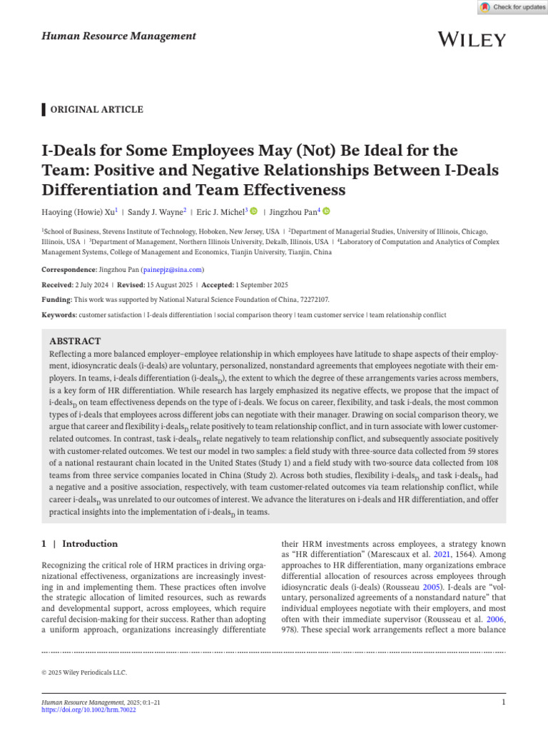 Human Resource Management 2025 Xu I E2!80!90Deals For Some Employees ...