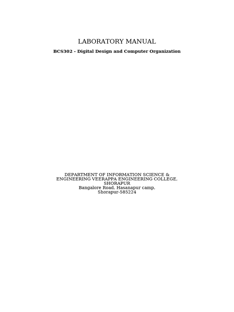 DDCO-BCS302-LAB-MANUAL by Prof Eshwaraj | PDF | Art | Computers