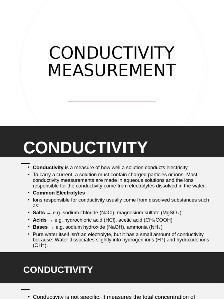 Conductivity Measurement 2 | PDF | Electrolyte | Electric Current