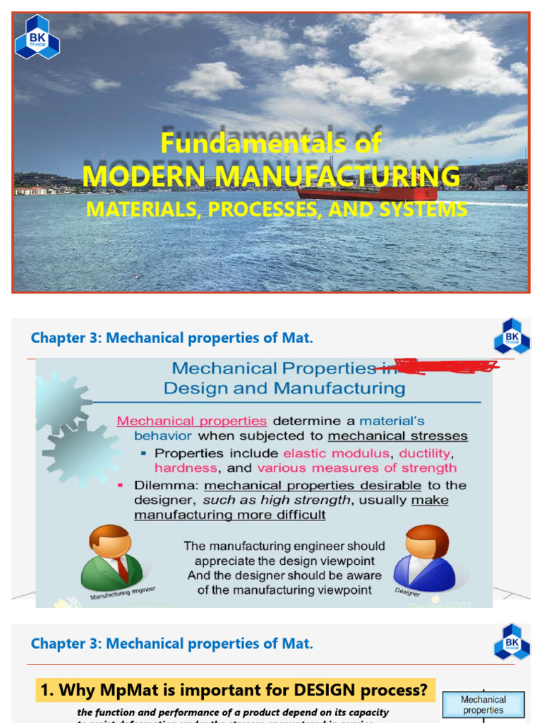 Mechanical Properties of Materials in Manufacturing | PDF | Deformation ...