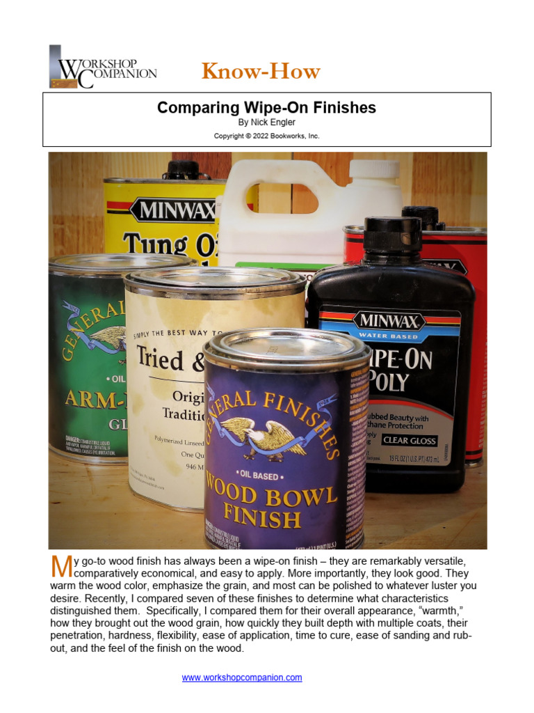 Comparing 7 Wipe-On Wood Finishes | PDF | Wood | Varnish